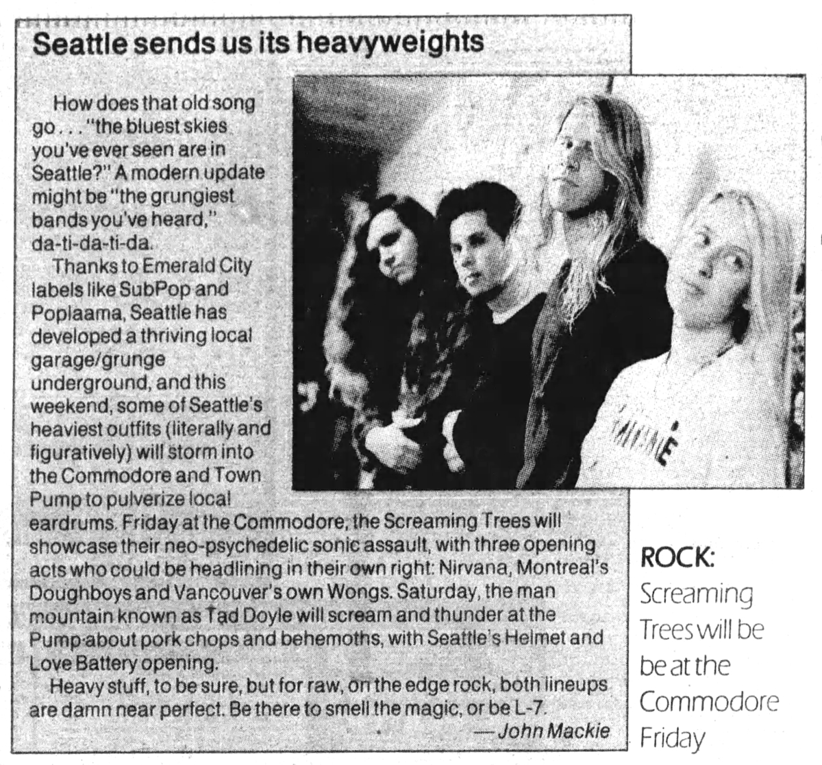 Screaming Trees Concert & Tour History | Concert Archives