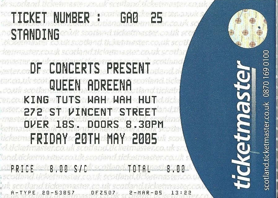 May 20, 2005: Queen Adreena / Ariel-X at King Tut's Wah Wah Hut Glasgow ...
