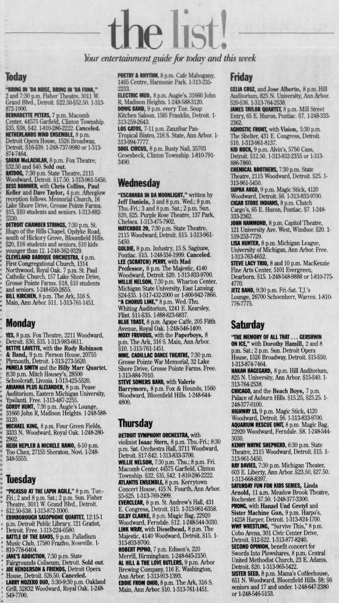 Concert History of Michigan State Fairgrounds Coliseum Detroit ...