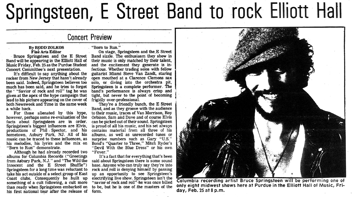 Bruce Springsteen's 1977 Concert & Tour History | Concert Archives