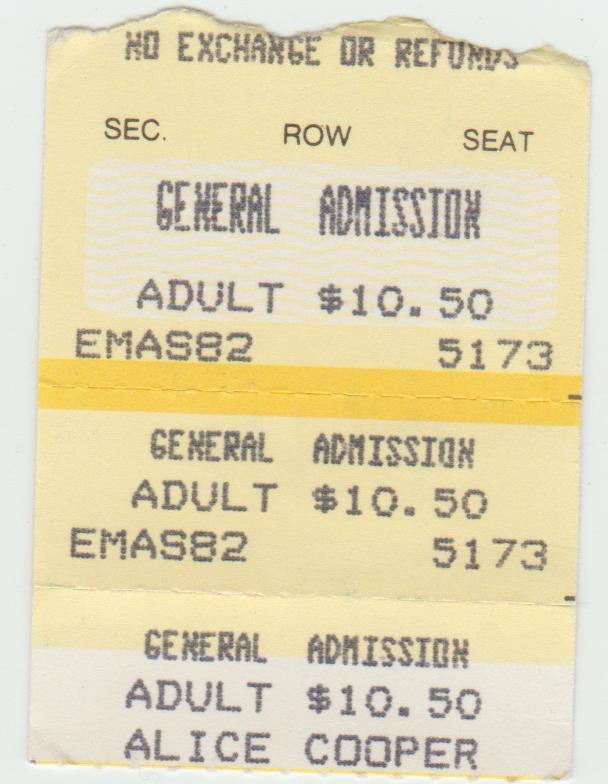 Alice Cooper's 1981 Concert & Tour History | Concert Archives