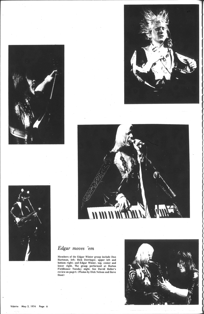 Apr 30, 1974: Edgar Winter / Rick Derringer / James Gang at Horton Field House, Illinois State ...