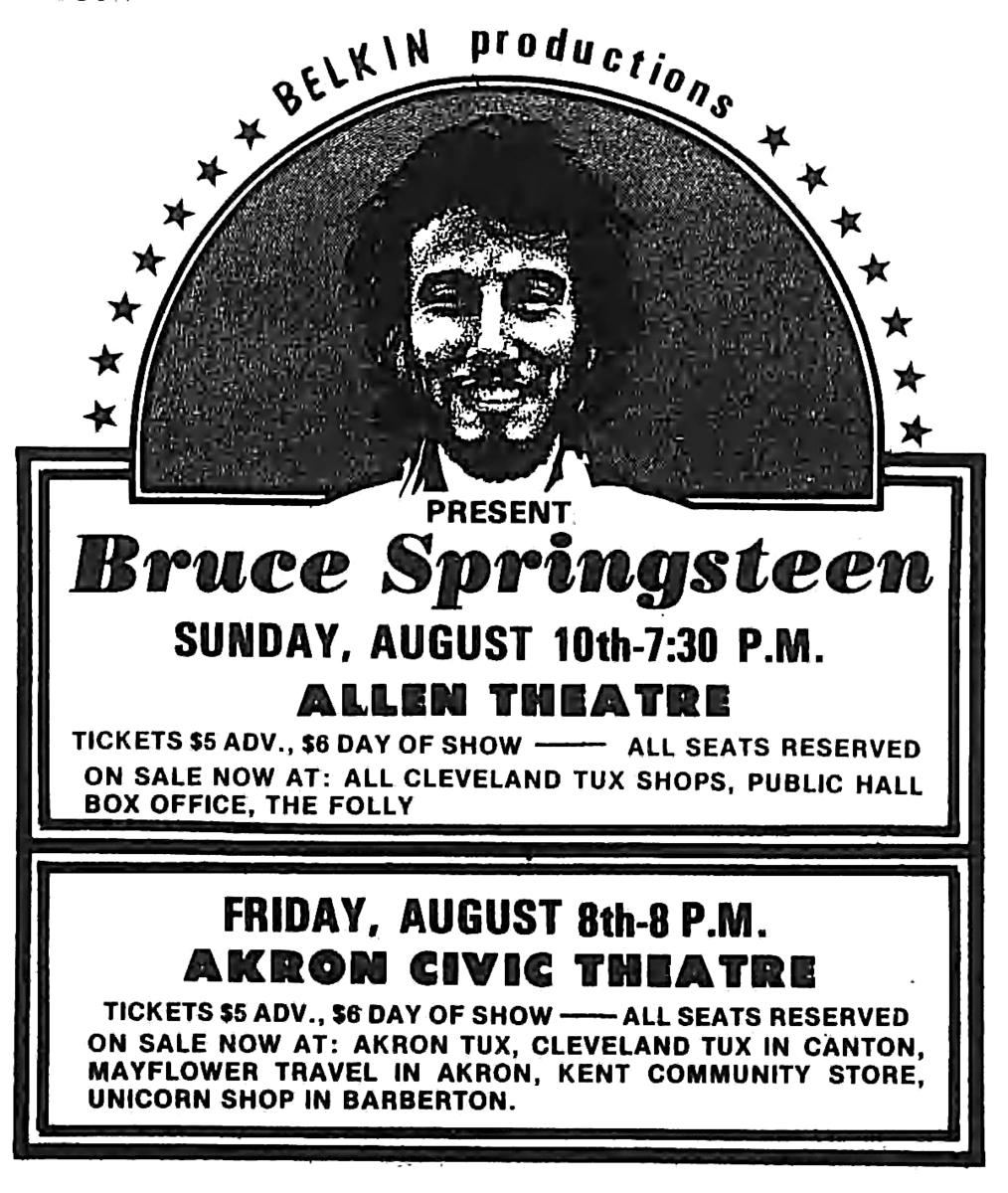 Bruce Springsteen's 1975 Concert & Tour History | Concert Archives