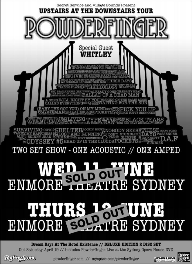 Jun 11, 2008: Powderfinger / Whitley at Enmore Theatre Sydney, New ...