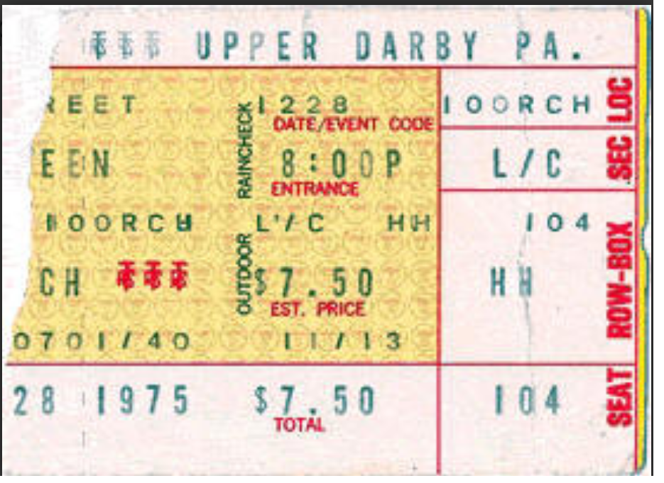 Bruce Springsteen's 1975 Concert & Tour History | Concert Archives