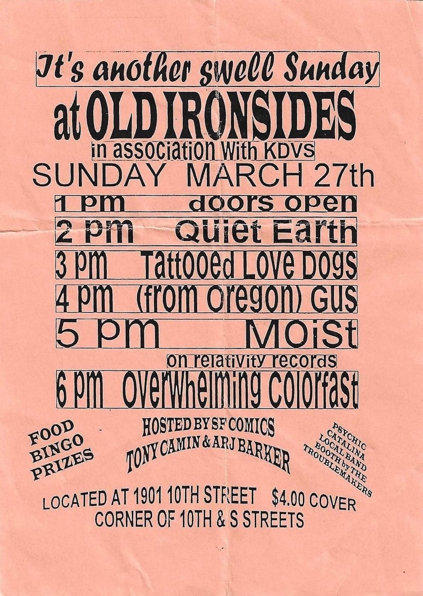 Mar 27, 1994: Overwhelming Colorfast / Moist / Gus / Tattooed Love Dogs ...