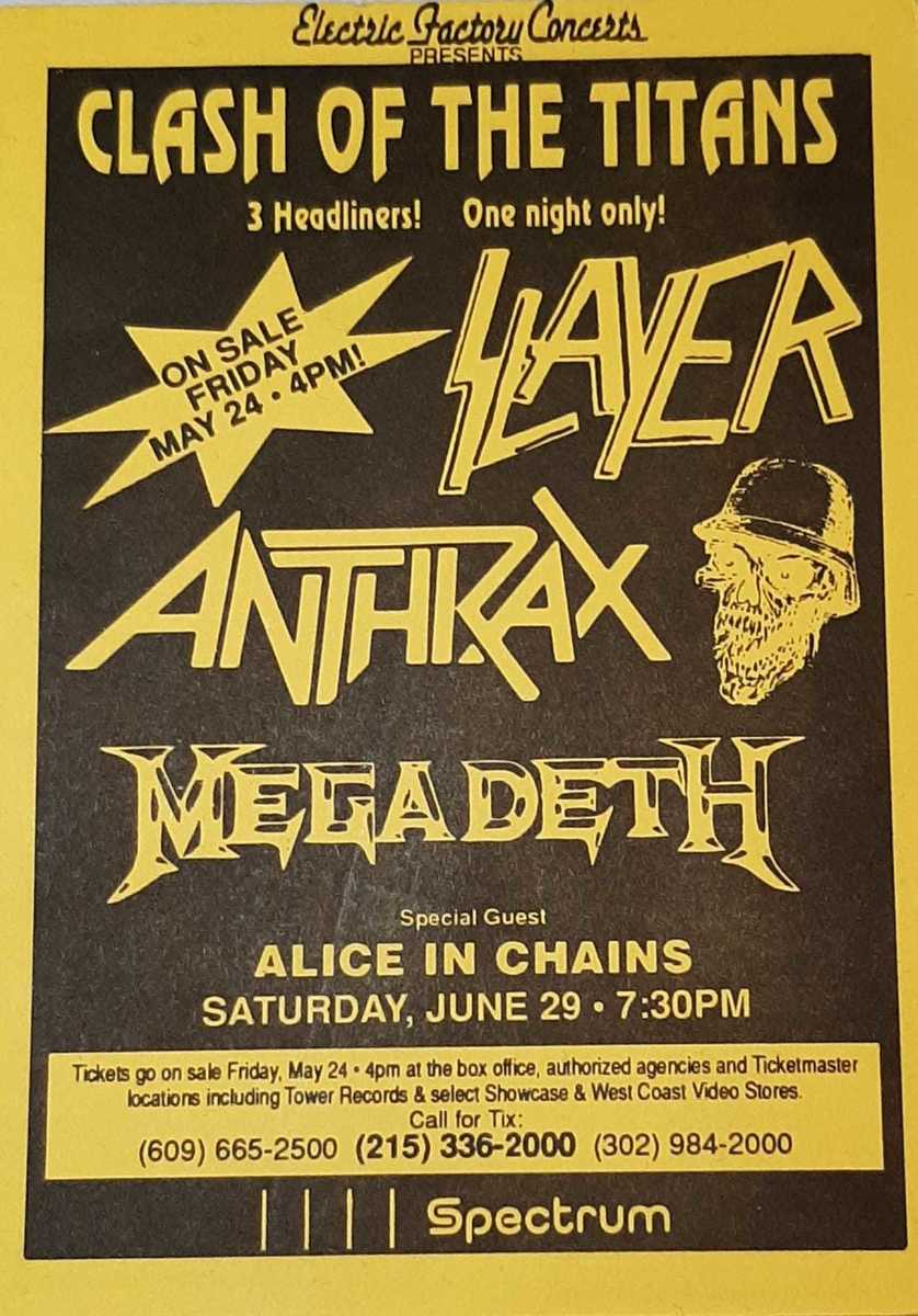 Jun 29, 1991: Slayer / Megadeth / Anthrax / Alice In Chains at The ...