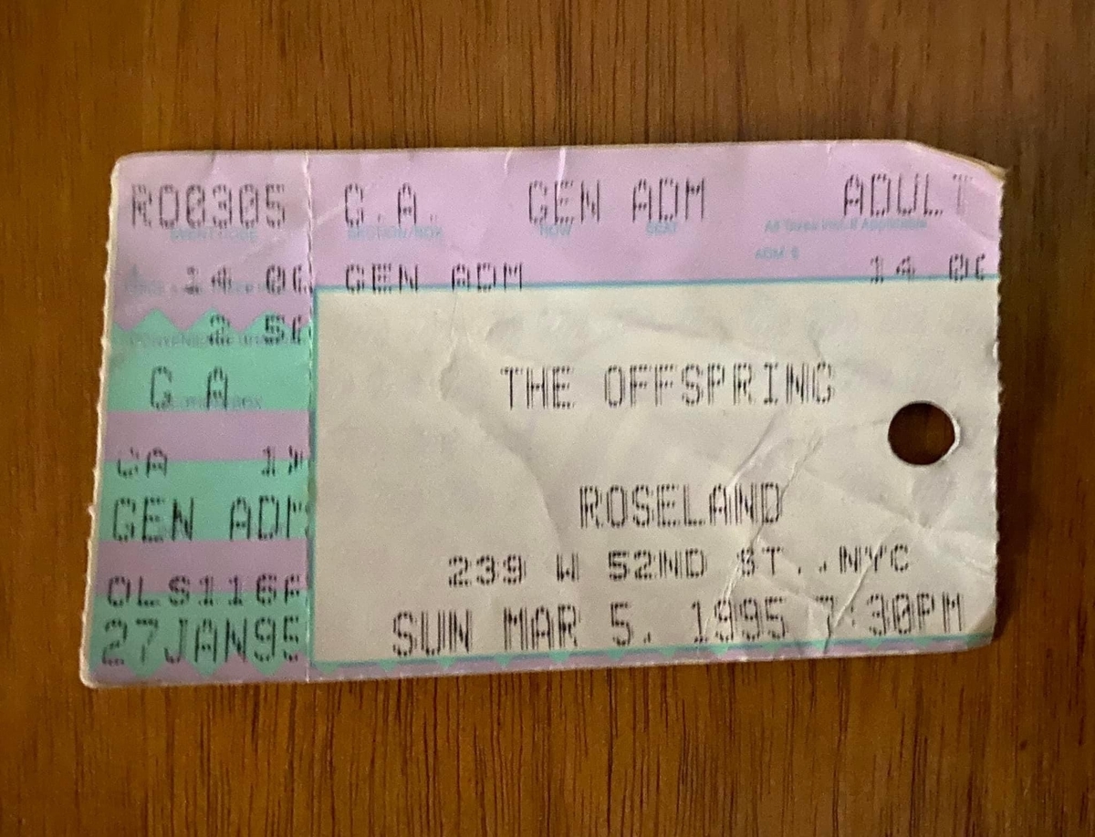 The Offspring's 1995 Concert & Tour History | Concert Archives
