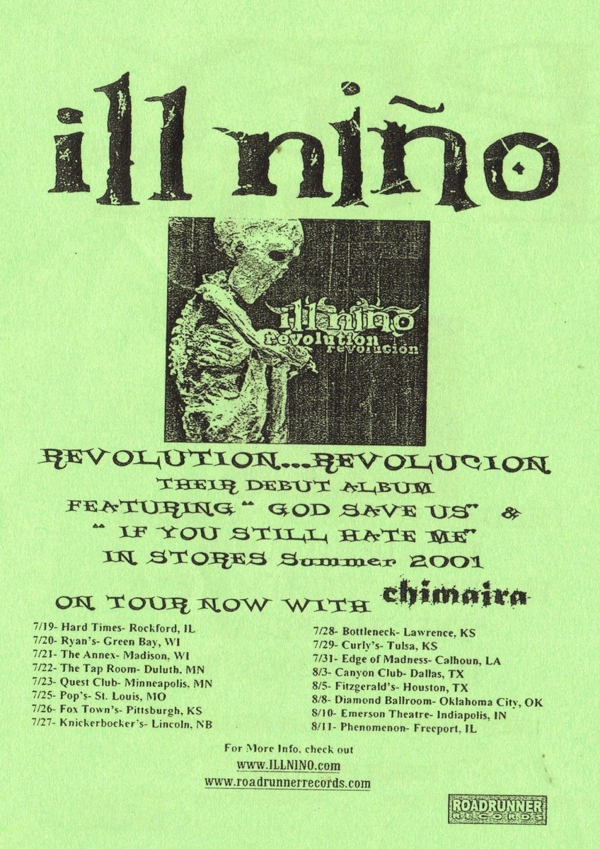 Jul 28, 2001: Factory 81 / Chimaira / Ill Nino / 40 Below Summer at The ...