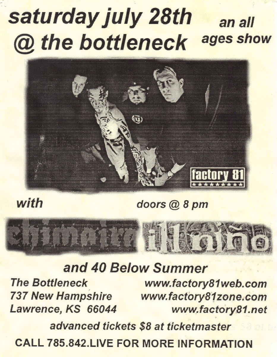 Jul 28, 2001: Factory 81 / Chimaira / Ill Nino / 40 Below Summer at The ...