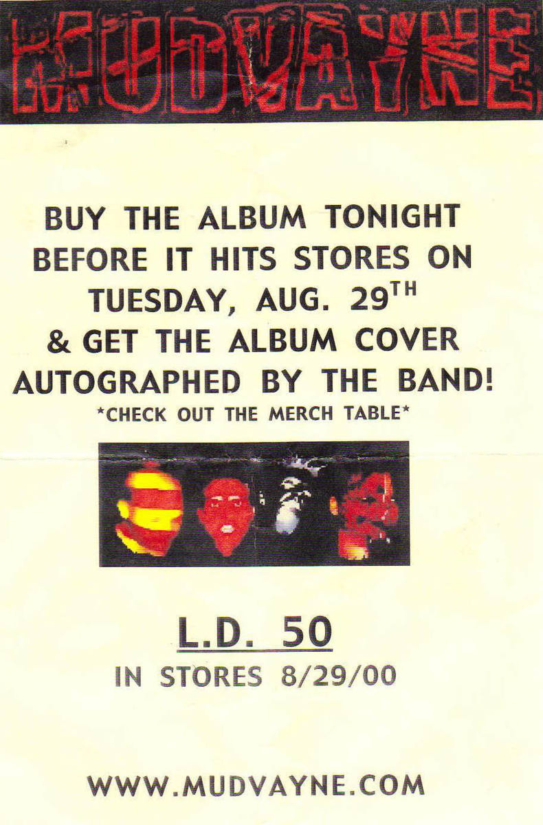 Aug 26, 2000: Mudvayne / Factory 81 / Relative Ash at The Bottleneck ...