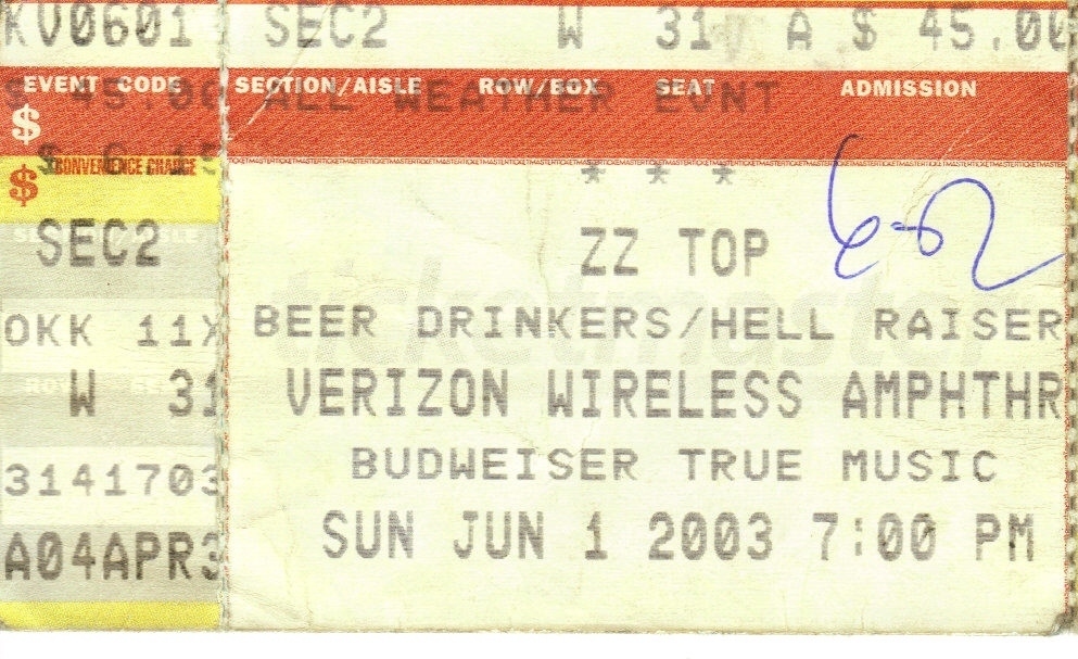 ZZ Top's 2003 Concert & Tour History | Concert Archives