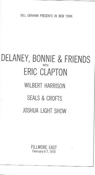 Feb 07, 1970: Delaney, Bonnie, and Friends with Eric Clapton / Wilbert ...