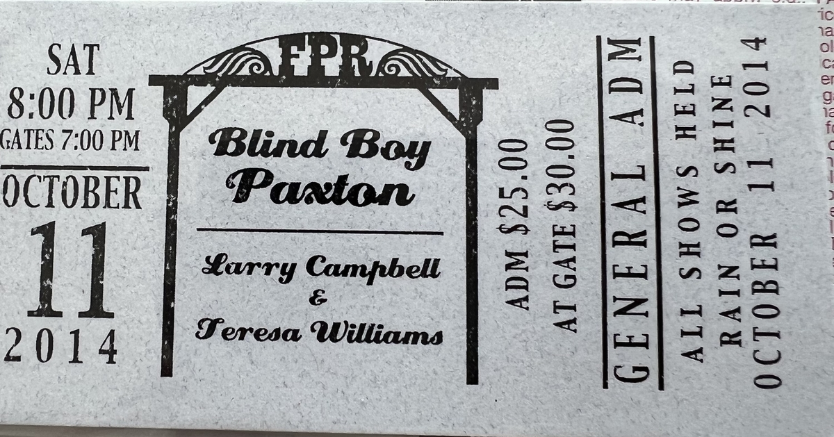 Larry Campbell & Teresa Williams's 2014 Concert & Tour History ...