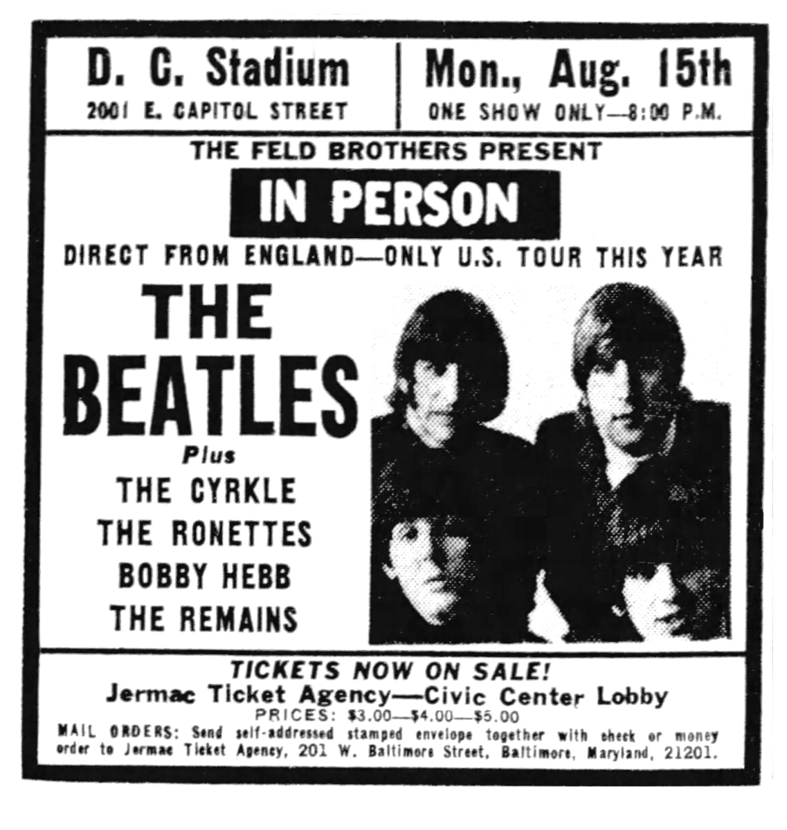 Aug 15, 1966: The Beatles / The Remains / Bobby Hebb / The Cyrkle / The ...