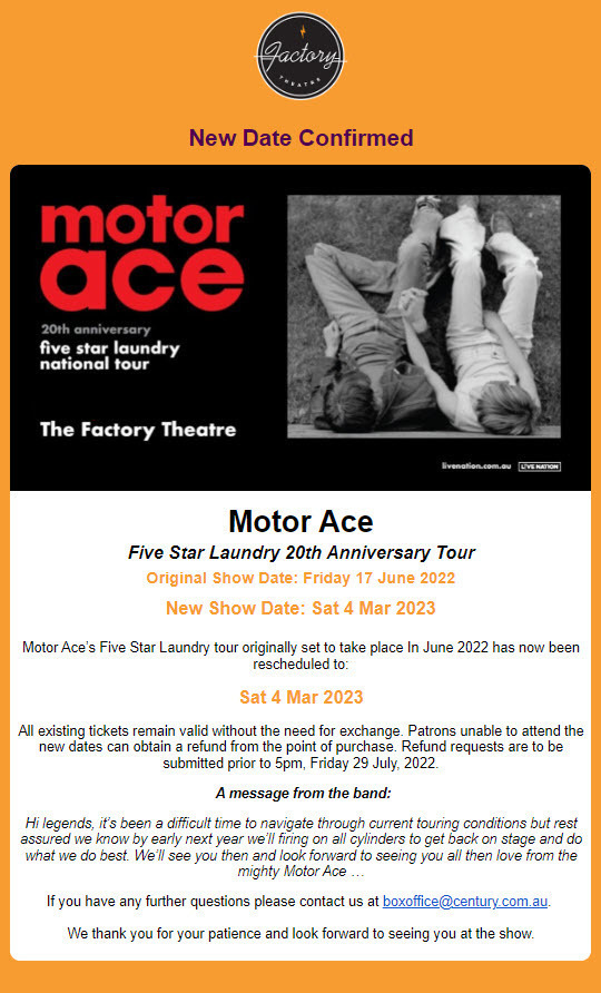 Motor Ace Concert & Tour History | Concert Archives