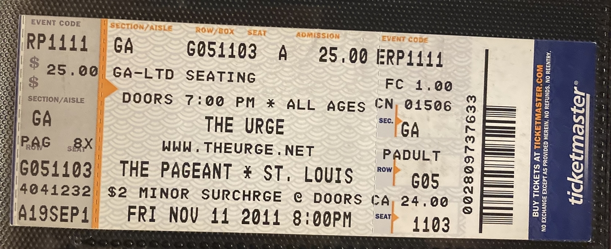 Nov 11, 2011: The Urge at The Pageant St. Louis, Missouri, United ...