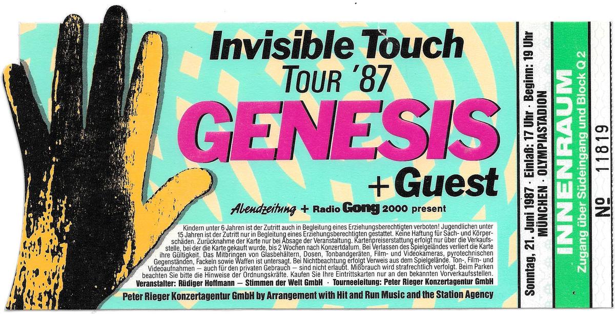 Genesis's 1987 Concert & Tour History | Concert Archives