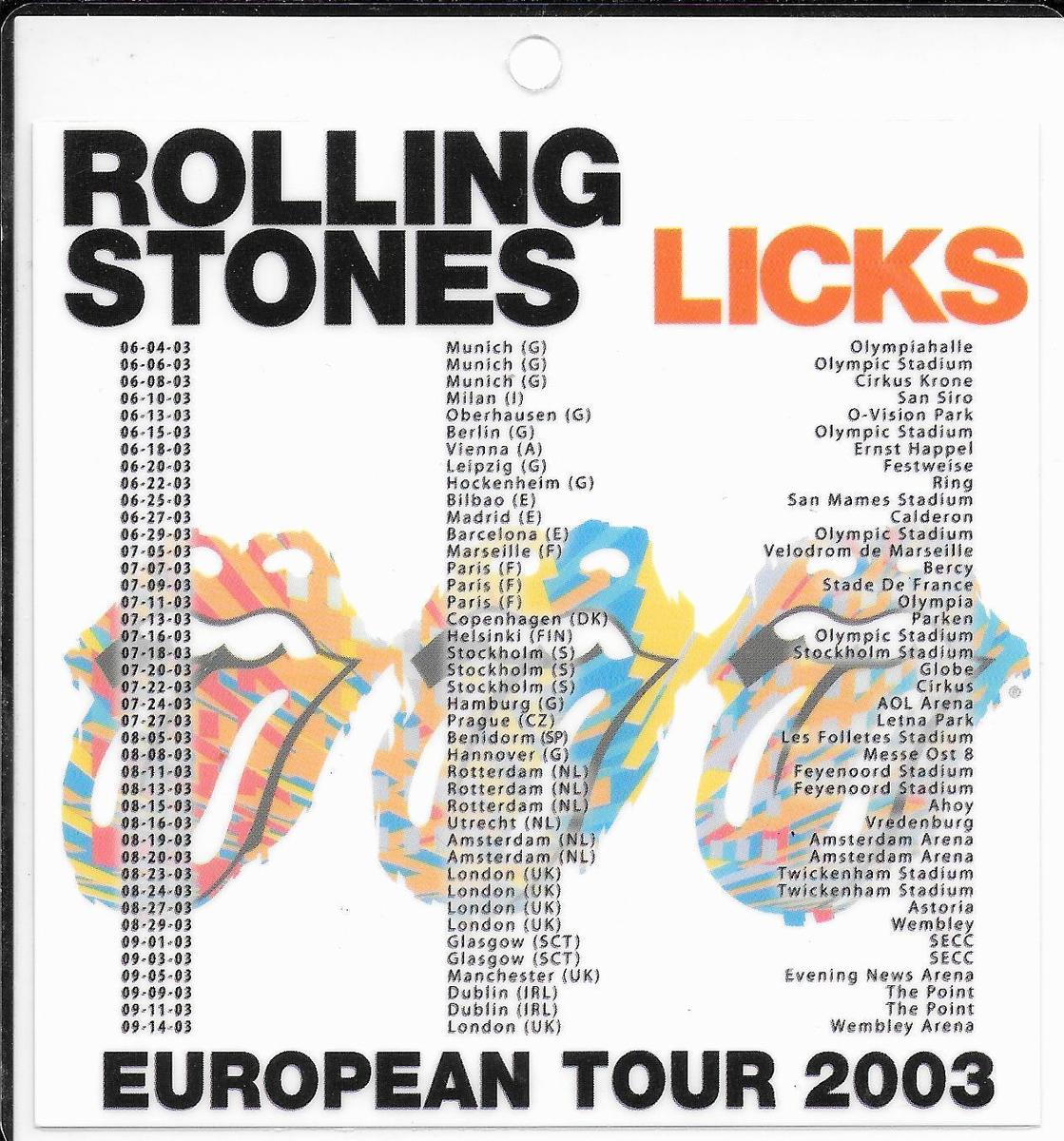 The Rolling Stones's 2003 Concert & Tour History | Concert Archives