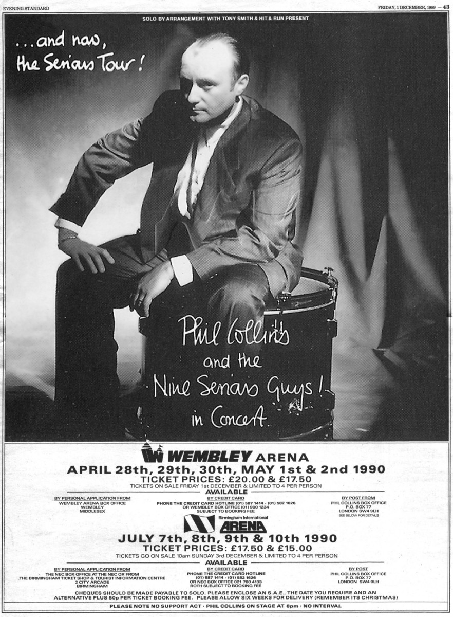 Phil Collins Concert & Tour History (Updated for 2022) | Concert Archives