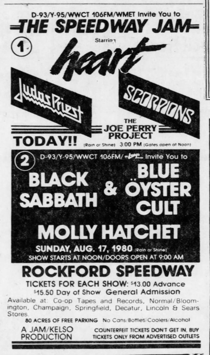 Concert History of Rockford Speedway Rockford, Illinois, United States ...