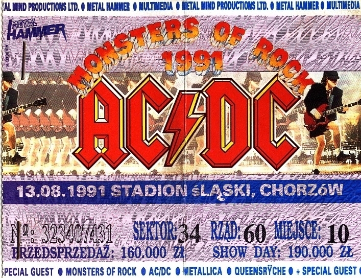 Concert History of Monsters of Rock Poland 1991 Chorzów, Poland ...