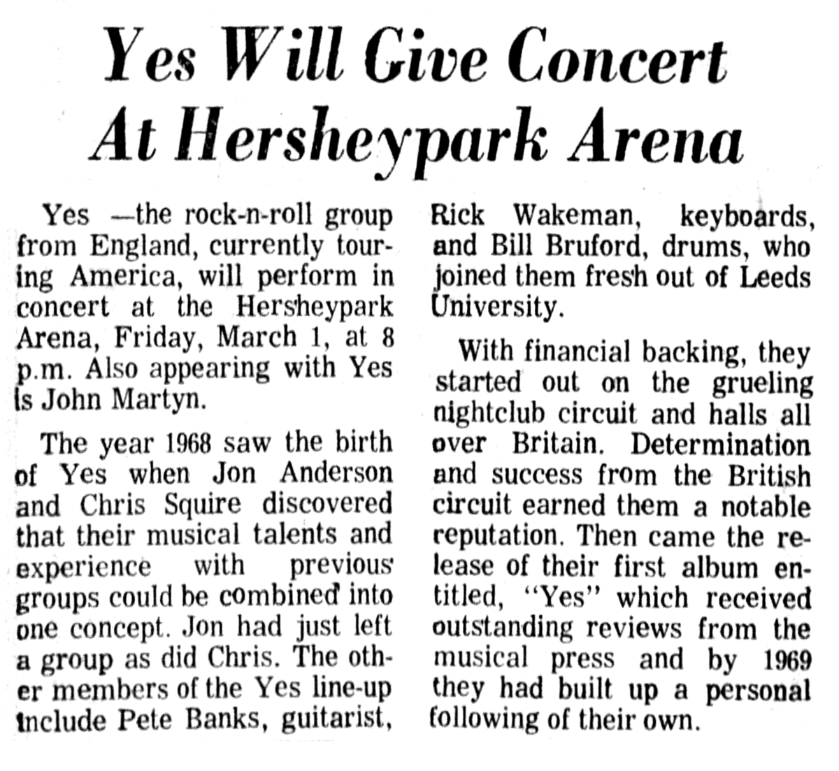 Yes Concert & Tour History (Updated for 2022) | Concert Archives