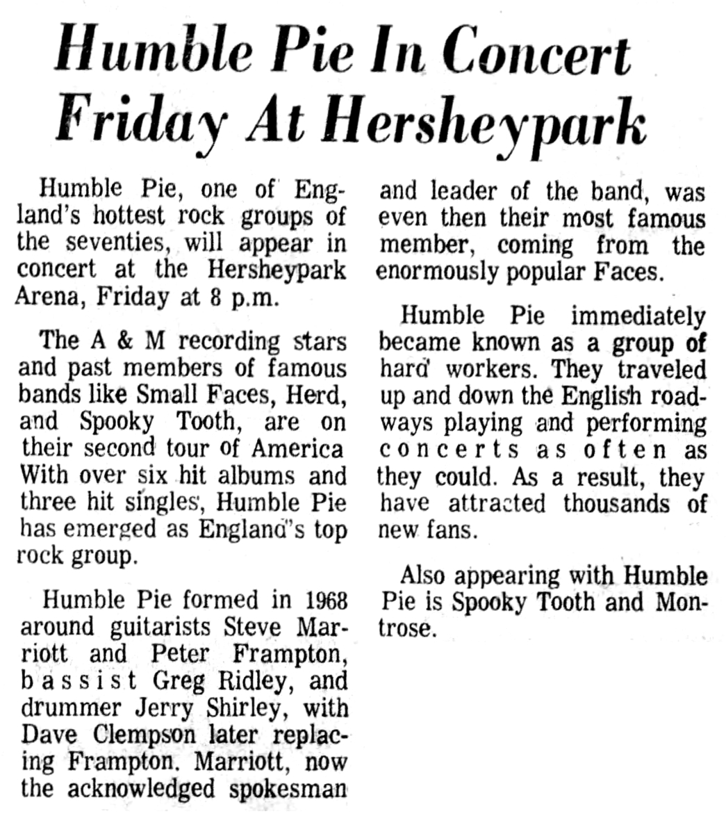 Humble Pie Concert & Tour History | Concert Archives