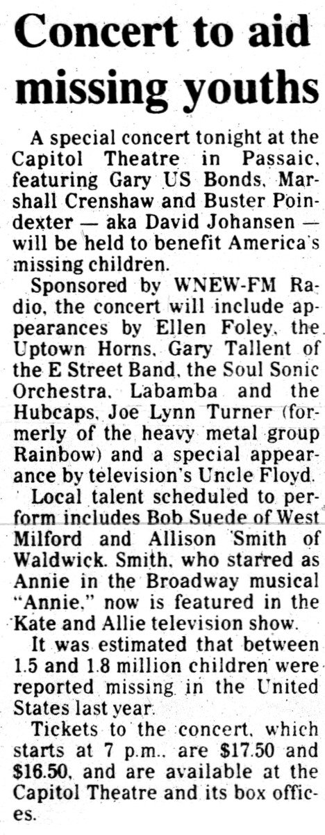 David Johansen Concert & Tour History | Concert Archives