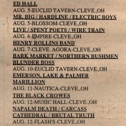 Speaking Canaries Concert & Tour History | Concert Archives