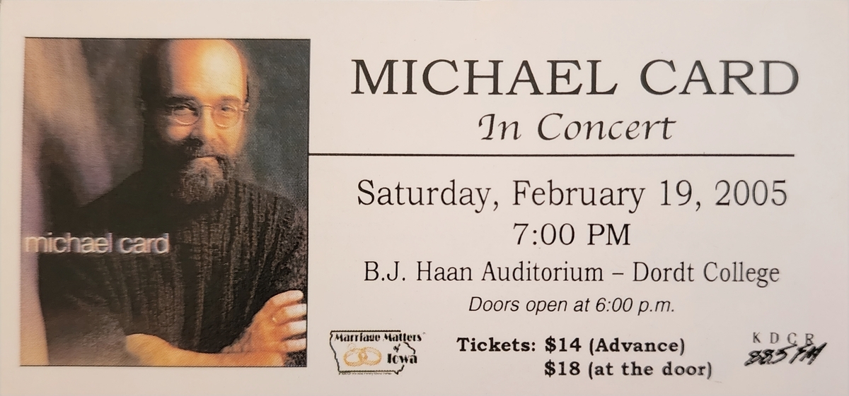 Michael Card Concert & Tour History | Concert Archives