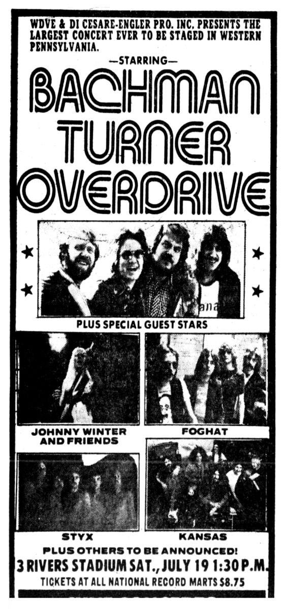 Concert History of Three Rivers Stadium Pittsburgh, Pennsylvania ...