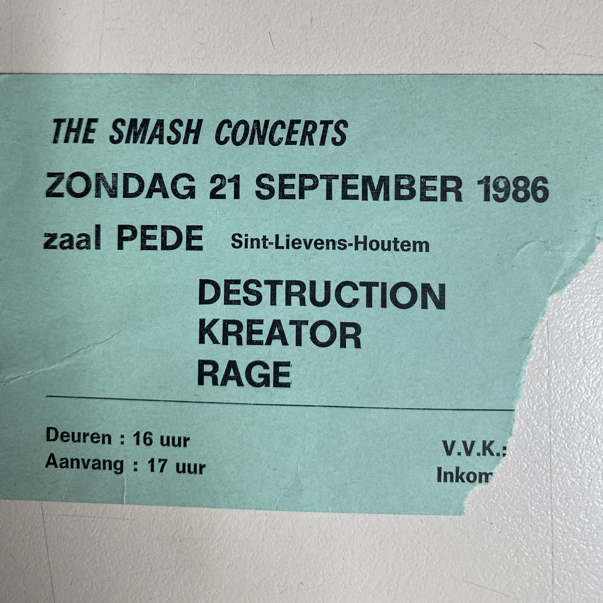 Destruction's 1986 Concert Photos | Concert Archives