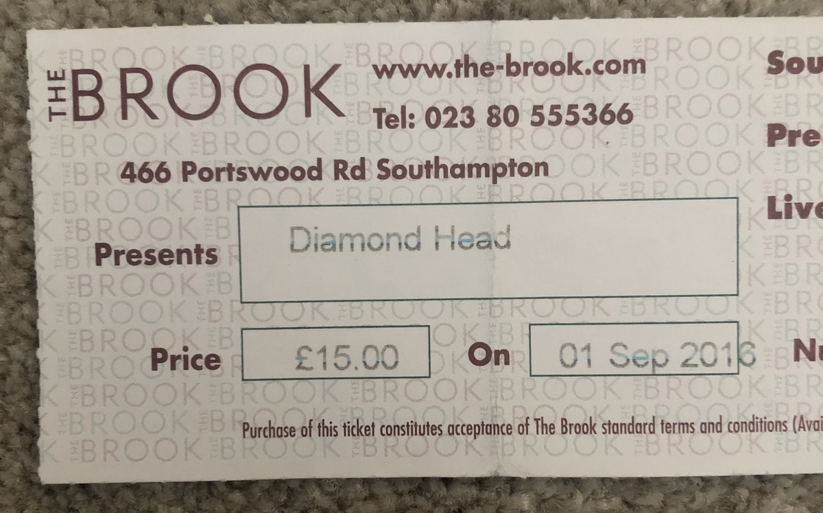 Sep 01, 2016: Diamond Head at The Brook Southampton, England, United ...
