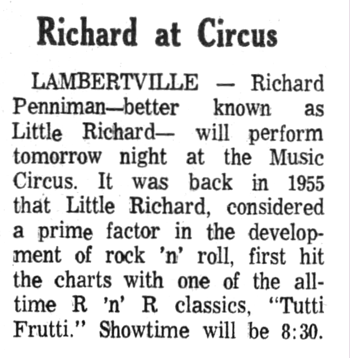 Little Richard Concert & Tour History | Concert Archives