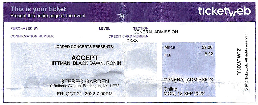 Accept Concert & Tour History (Updated for 2022 - 2023) | Concert Archives