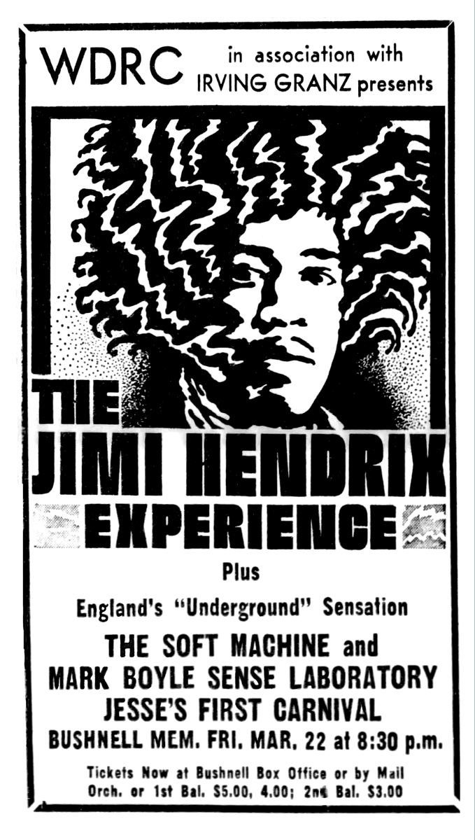 Mar 22, 1968: Jimi Hendrix / Soft Machine / The Bowl at Bushnell ...