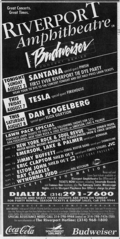 Concert History of Riverport Amphitheater St. Louis, Missouri, United ...