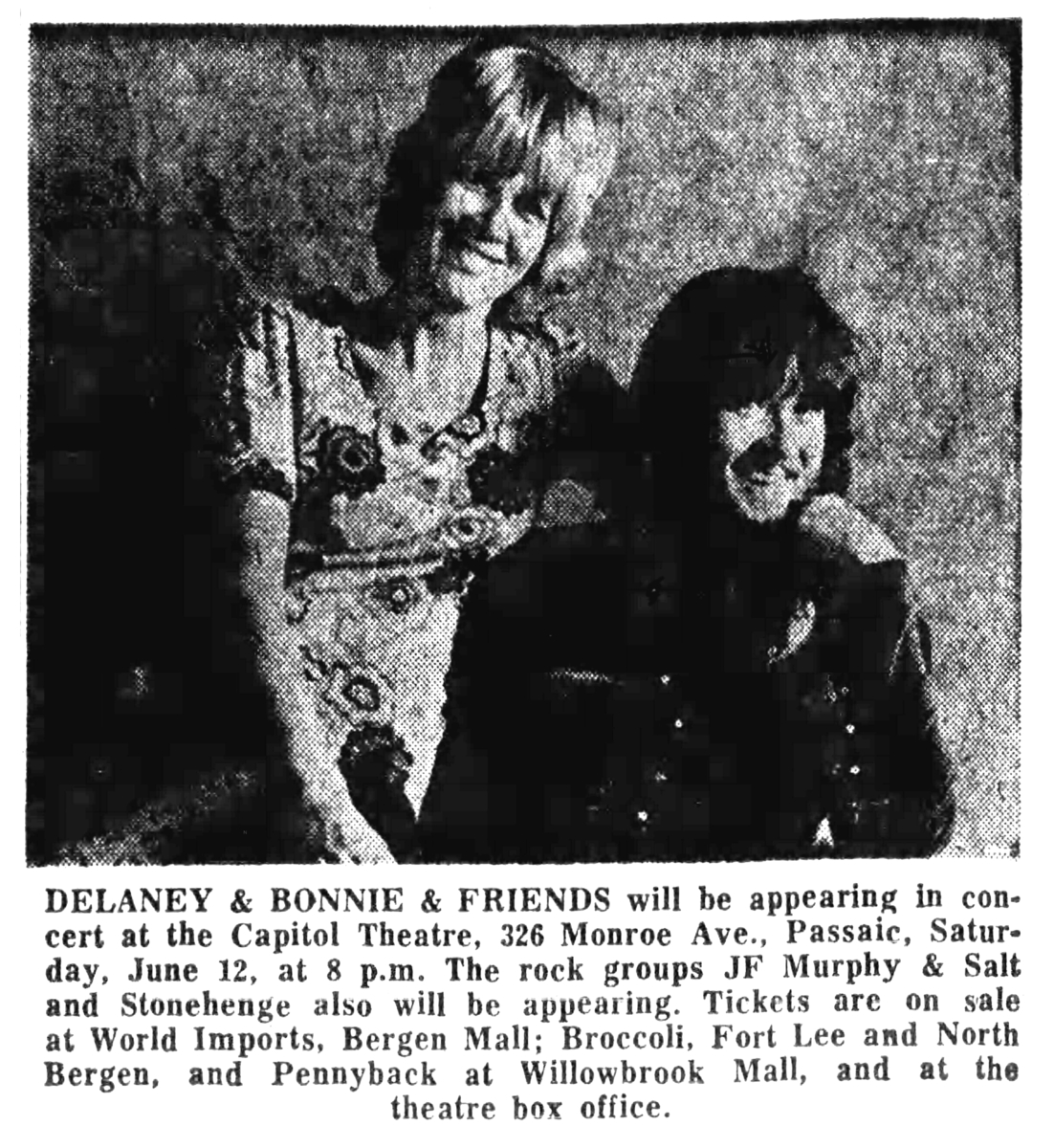 Jun 12, 1971: Delaney & Bonnie / JF Murphy and Salt / Stonehenge at ...