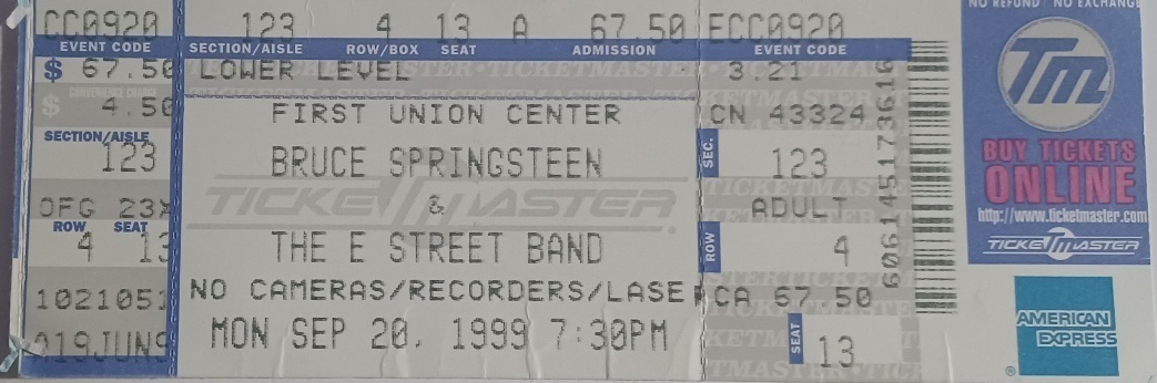 Sep 20, 1999: Bruce Springsteen and The E Street Band at First Union ...