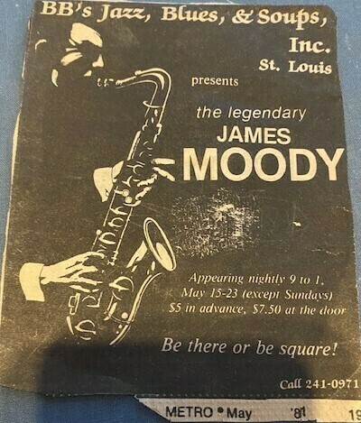 May 15, 1981: BB's Jazz, Blues, and Soups, Inc presents James Moody at ...