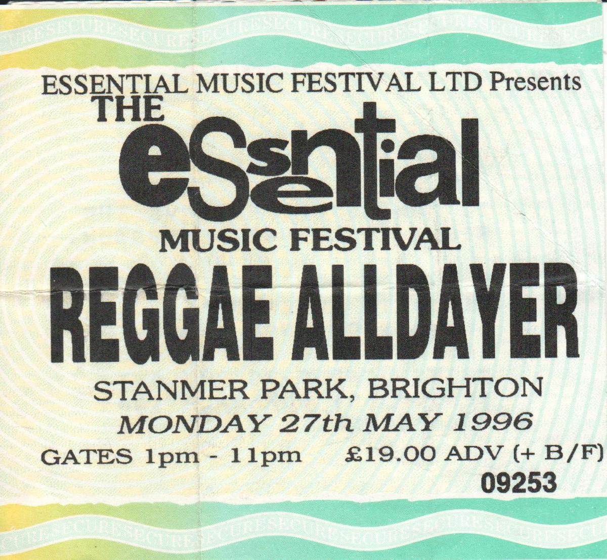 Concert History of Essential Music Festival, Reggae All-Dayer, Stanmer ...