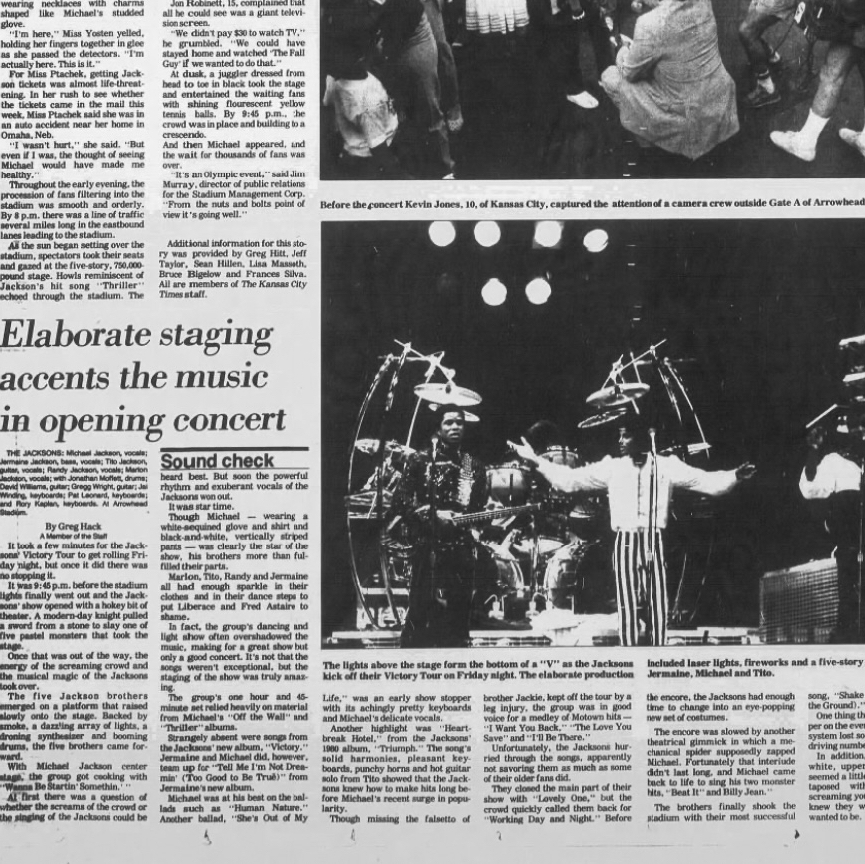 Michael Jackson's 1984 Concert & Tour History | Concert Archives