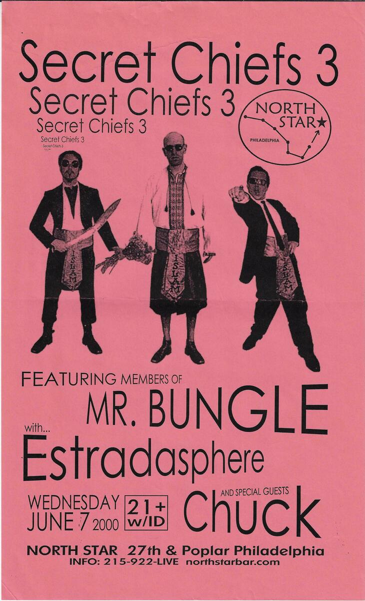 Jun 07, 2000: Secret Chiefs 3 / Chuck at North Star Bar Philadelphia ...