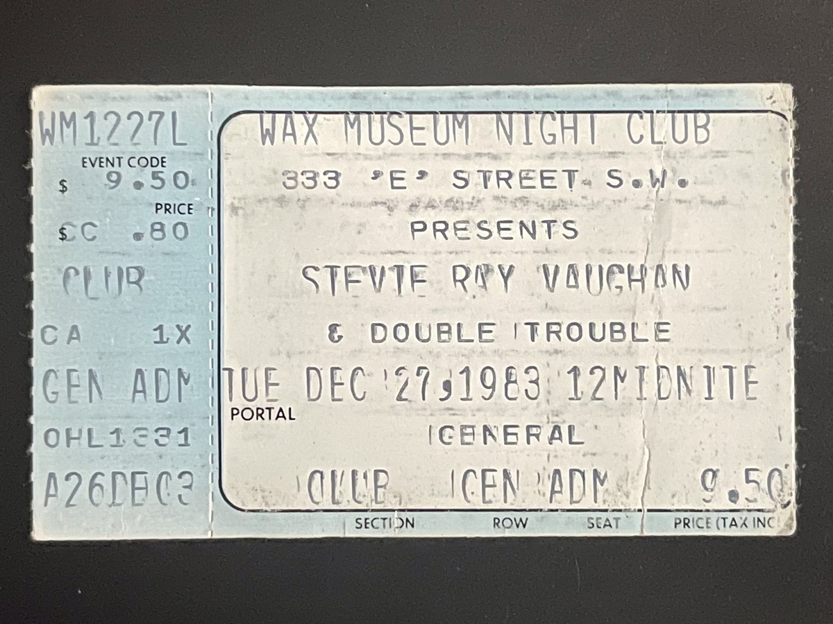 Dec 27, 1983: Stevie Ray Vaughan at Wax Museum Washington, District of ...