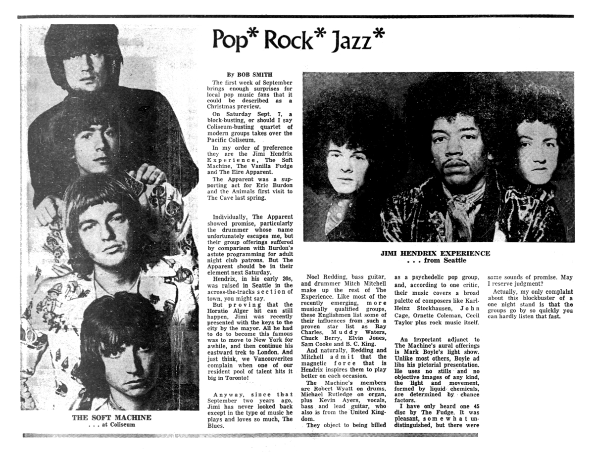 Sep 07, 1968: The Jimi Hendrix Experience / Jimi Hendrix / Vanilla ...