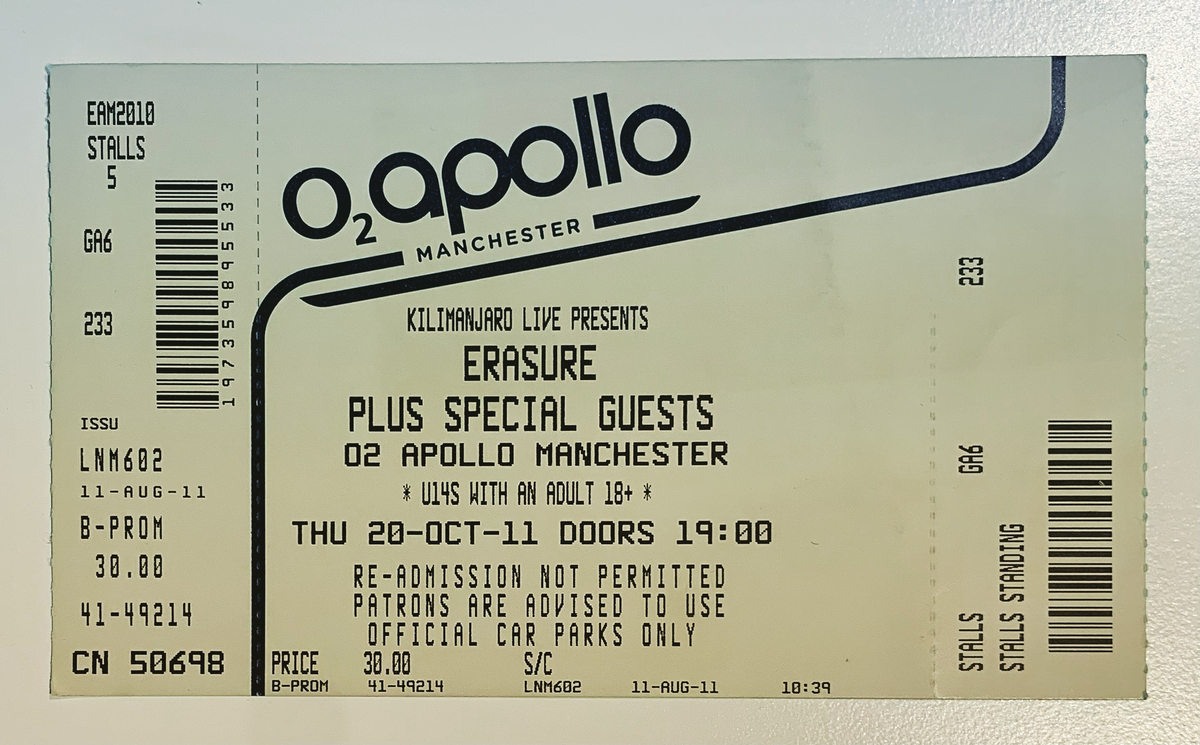 Erasure Concert & Tour History (Updated for 2023 - 2024) | Concert Archives