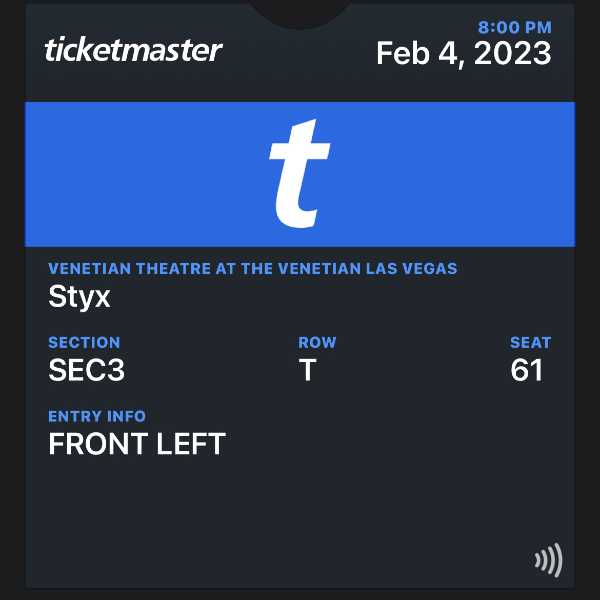Feb 04, 2023: Styx at The Venetian Theatre, The Venetian Resort Las ...