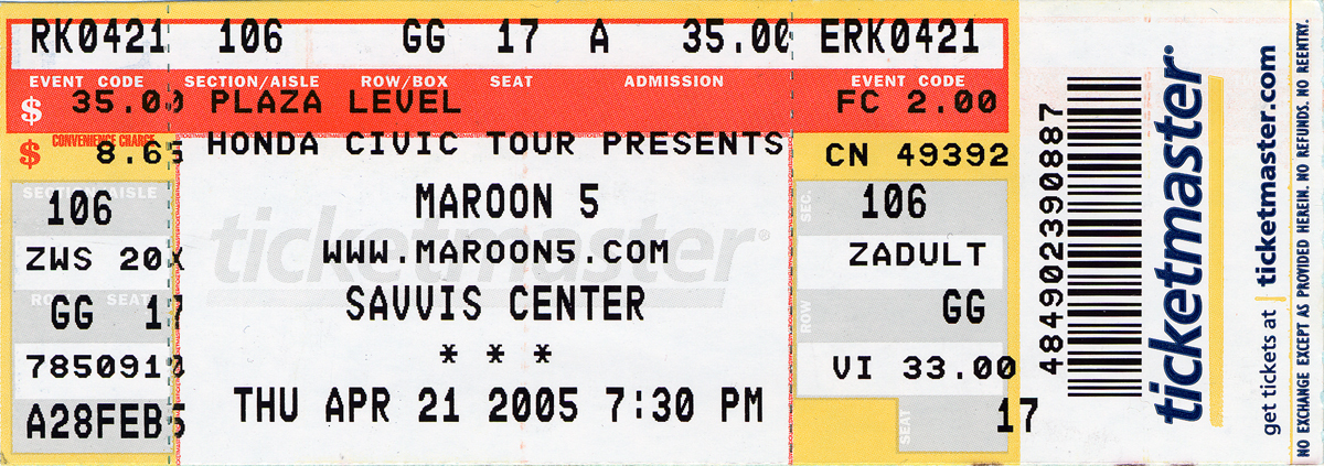 Maroon 5 Concert & Tour History (Updated for 2023) | Concert Archives