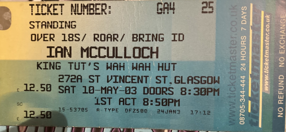 May 10, 2003: Ian McCulloch at King Tuts Wah Wah Hut Glasgow, Scotland ...